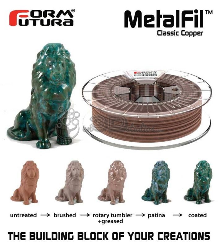 1.75mm MetalFil™ 3D Printer Filament – Classic Copper (750gr ...